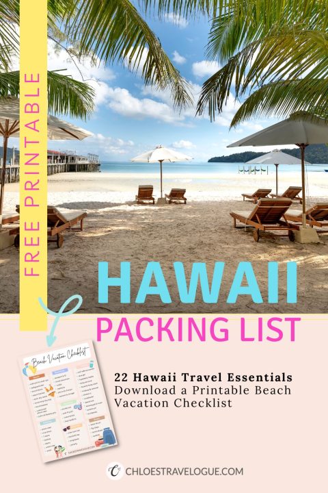 Hawaii Vacation Packing List (FREE Printable Checklist Included)